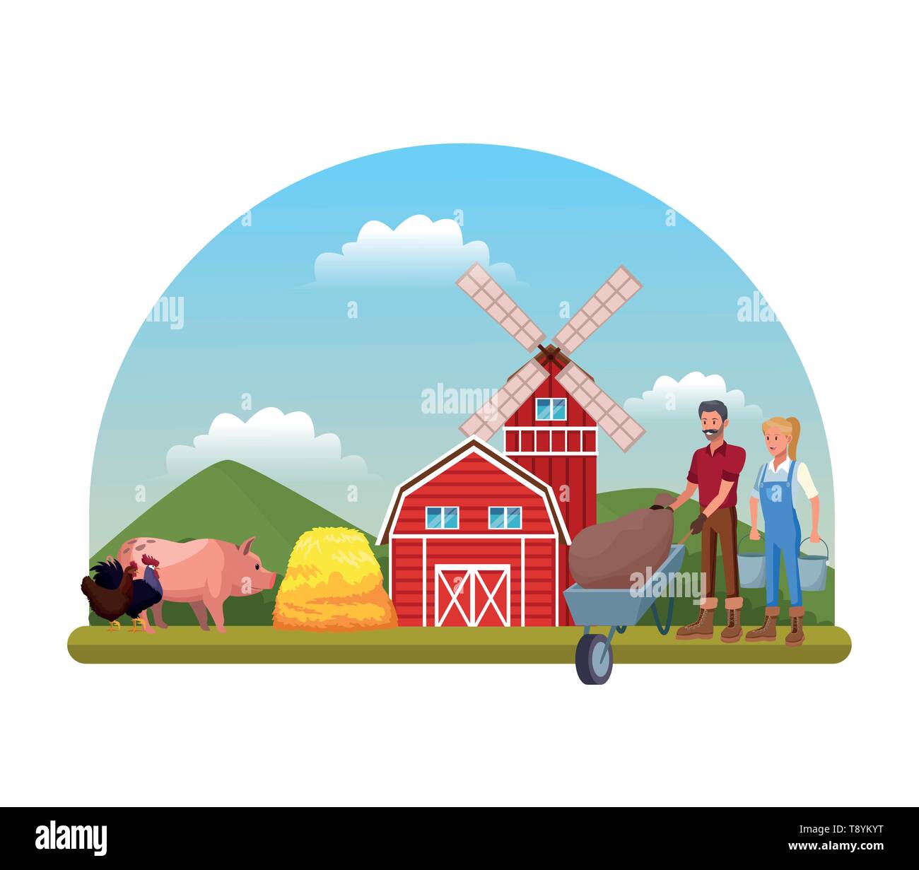 Farm rural cartoons Stock Vector Image & Art - Alamy