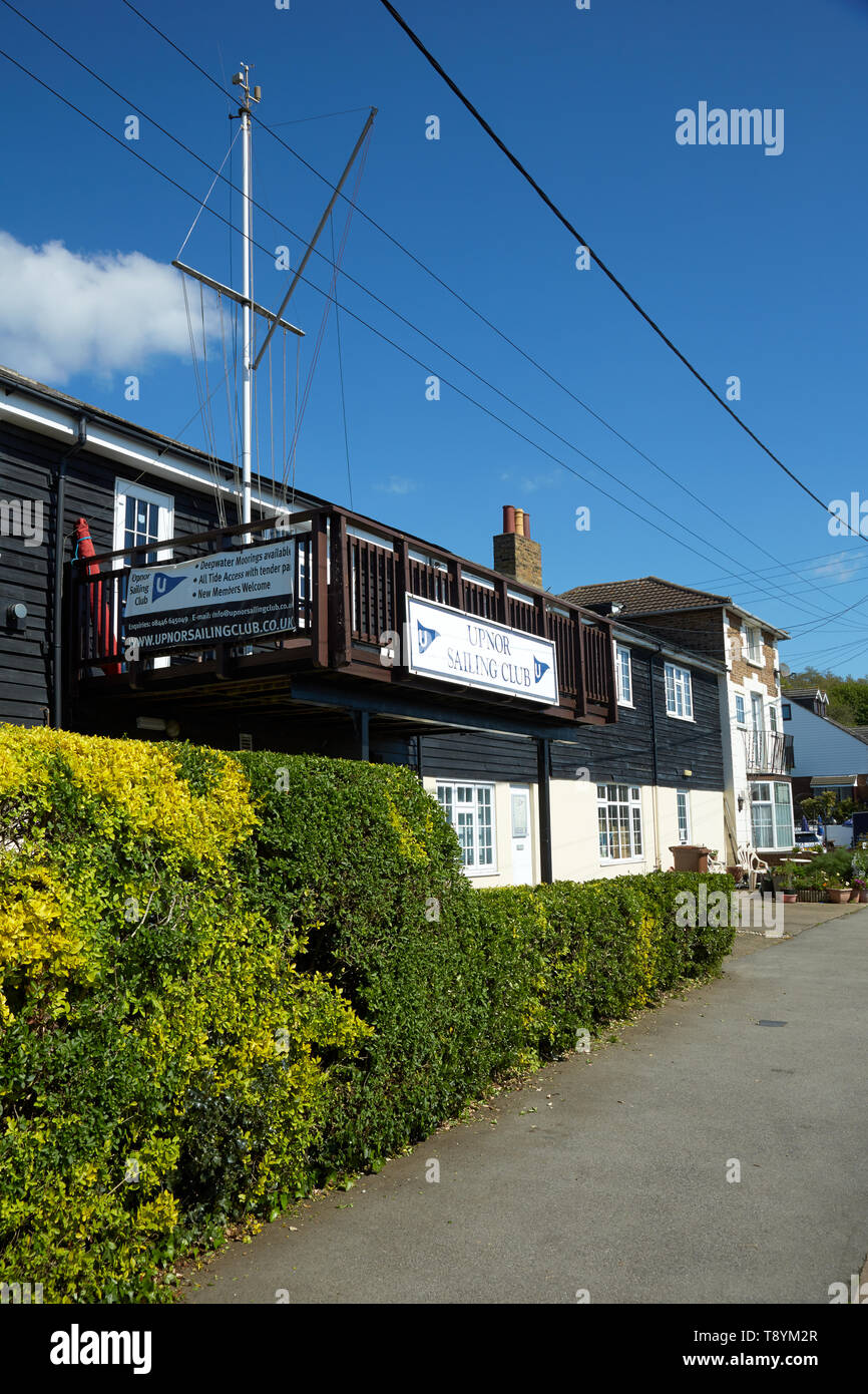The main street in Lower Upnor, Kent,UK. Showing the location of the ...