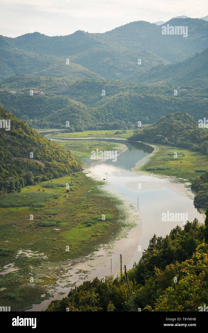 'Horseshoe Bend' type like landscape in Lake Skadar National Park — also called Lake Scutari ...