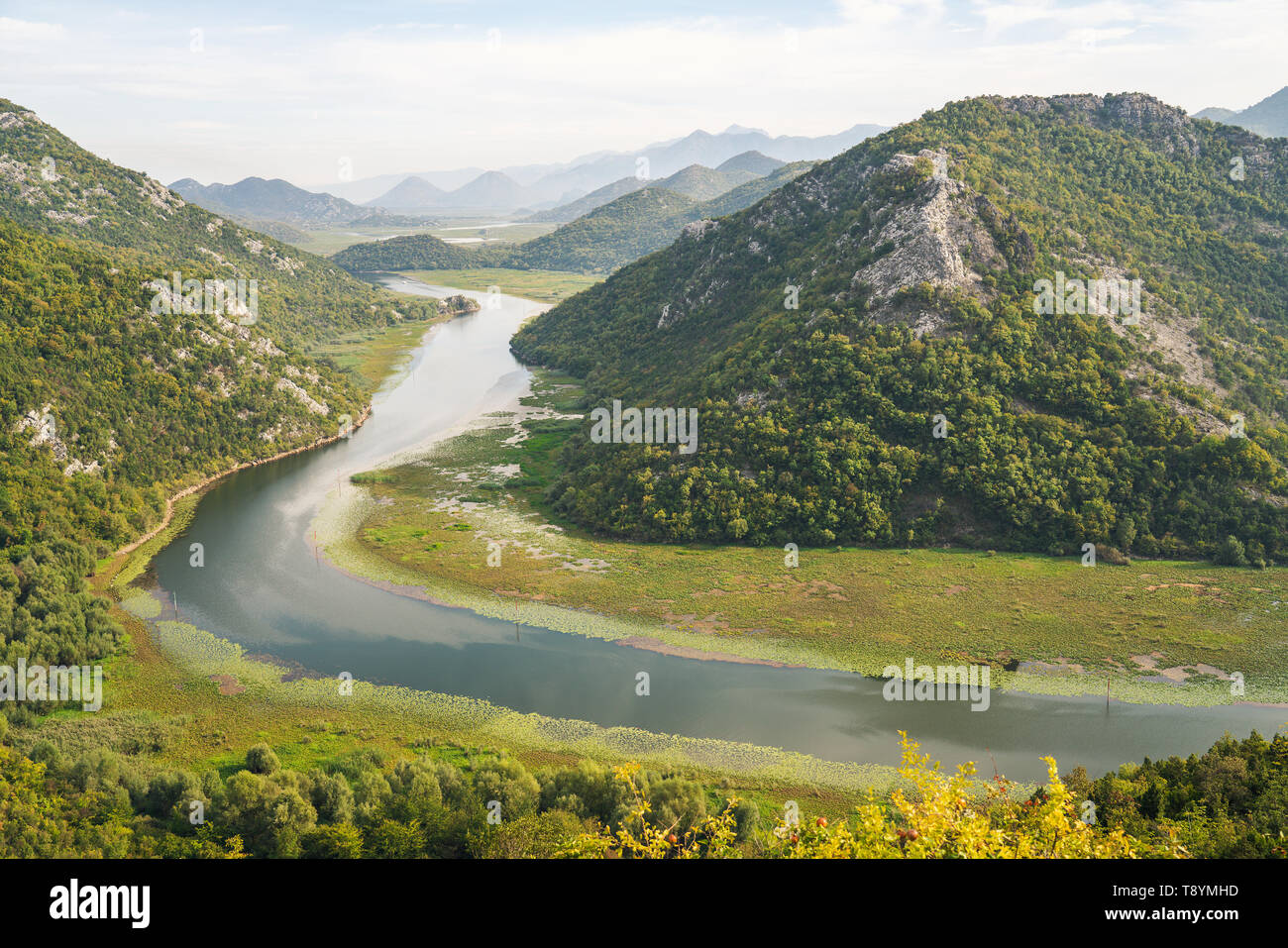'Horseshoe Bend' type like landscape in Lake Skadar National Park — also called Lake Scutari ...