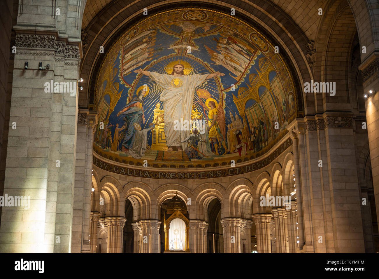 Interior of Sacre-Coeur Basilica in Montmartre, Paris, France Stock ...