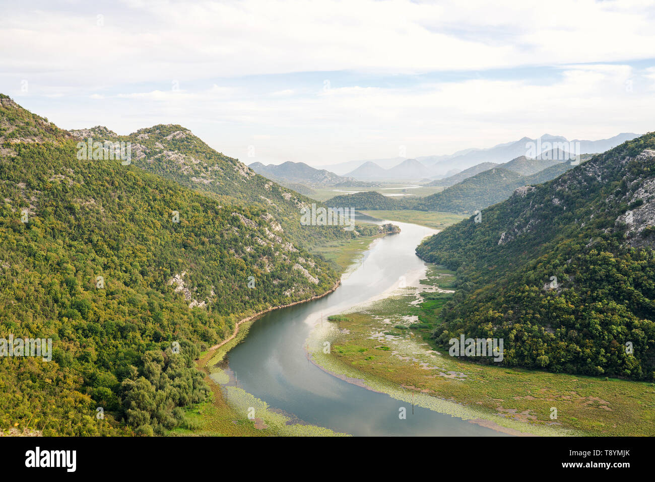 'Horseshoe Bend' type like landscape in Lake Skadar National Park — also called Lake Scutari ...