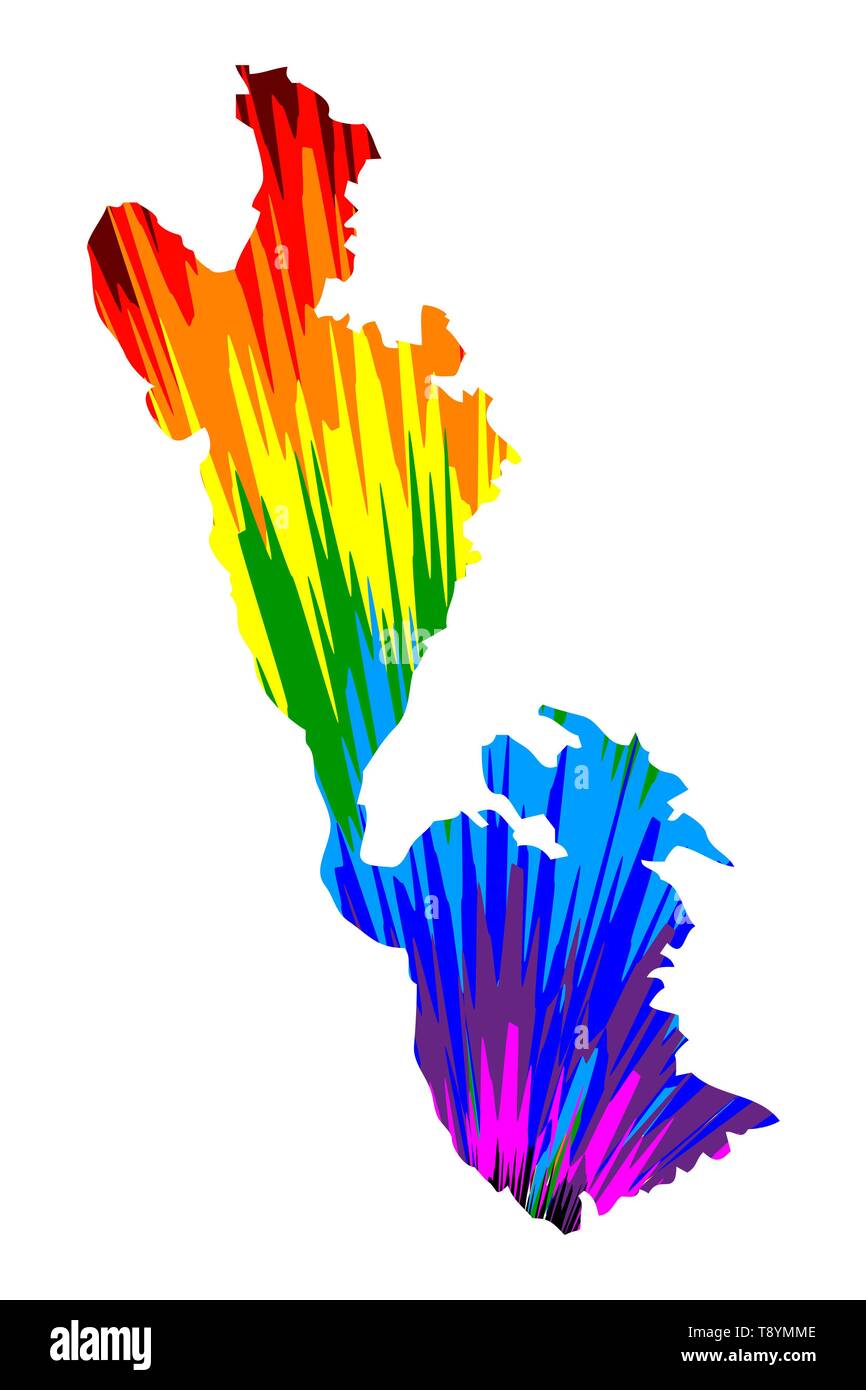 Ithaca Map Is Designed Rainbow Abstract Colorful Pattern Ithaki Or