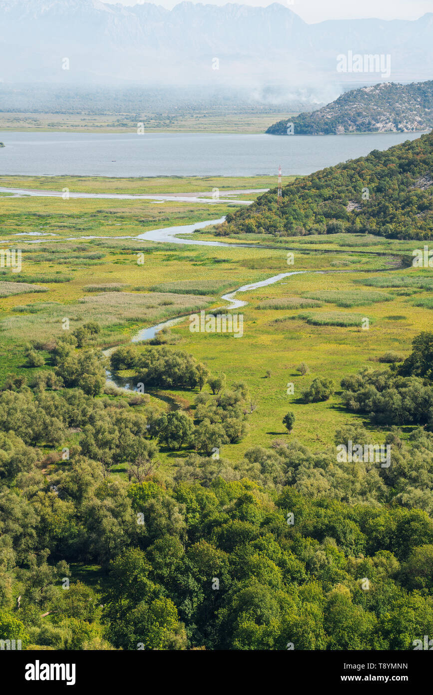 Lake Skadar — also called Lake Scutari, Lake Shkodër and Lake Shkodra — lies on the border of ...