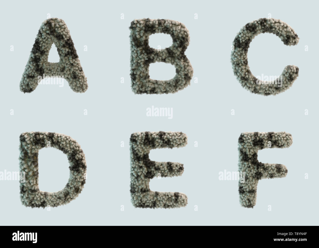 3D Render of Fur Alphabet (Letters, Numbers and commonly used symbols ...