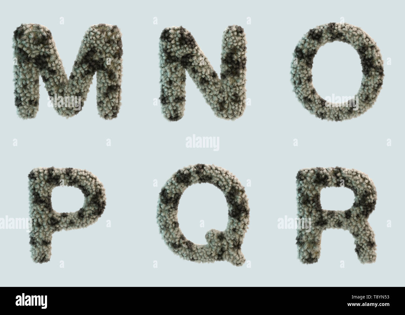 3D Render of Fur Alphabet (Letters, Numbers and commonly used symbols ...