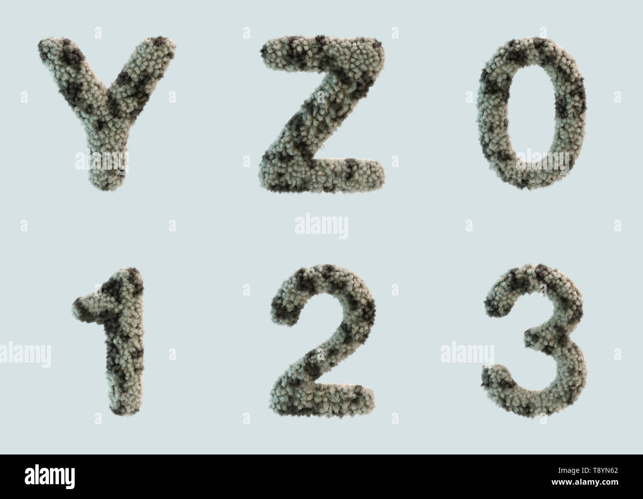 3D Render of Fur Alphabet (Letters, Numbers and commonly used symbols ...