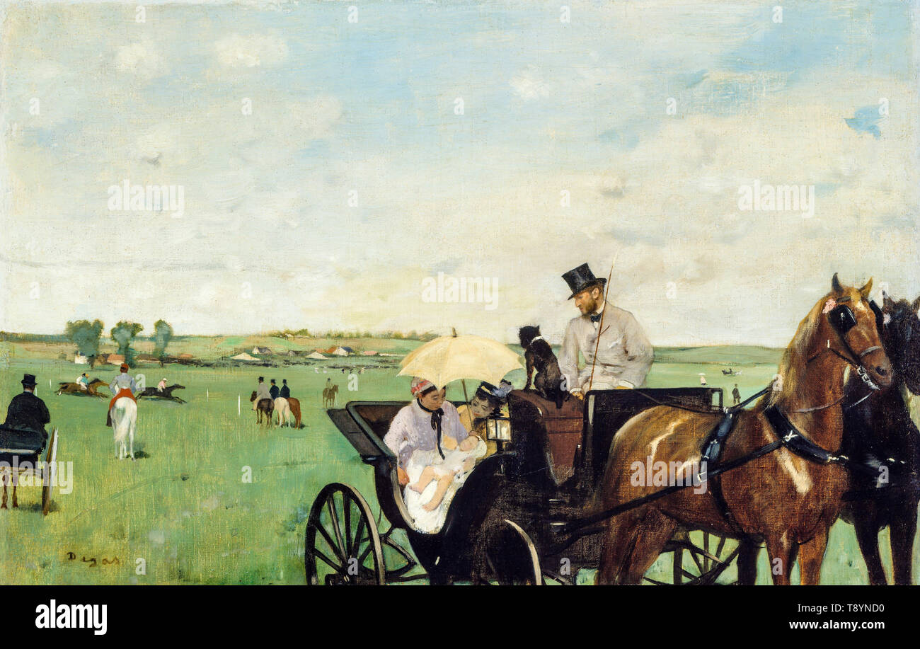 Edgar Degas, At the Races in the Countryside, painting, 1869 Stock ...
