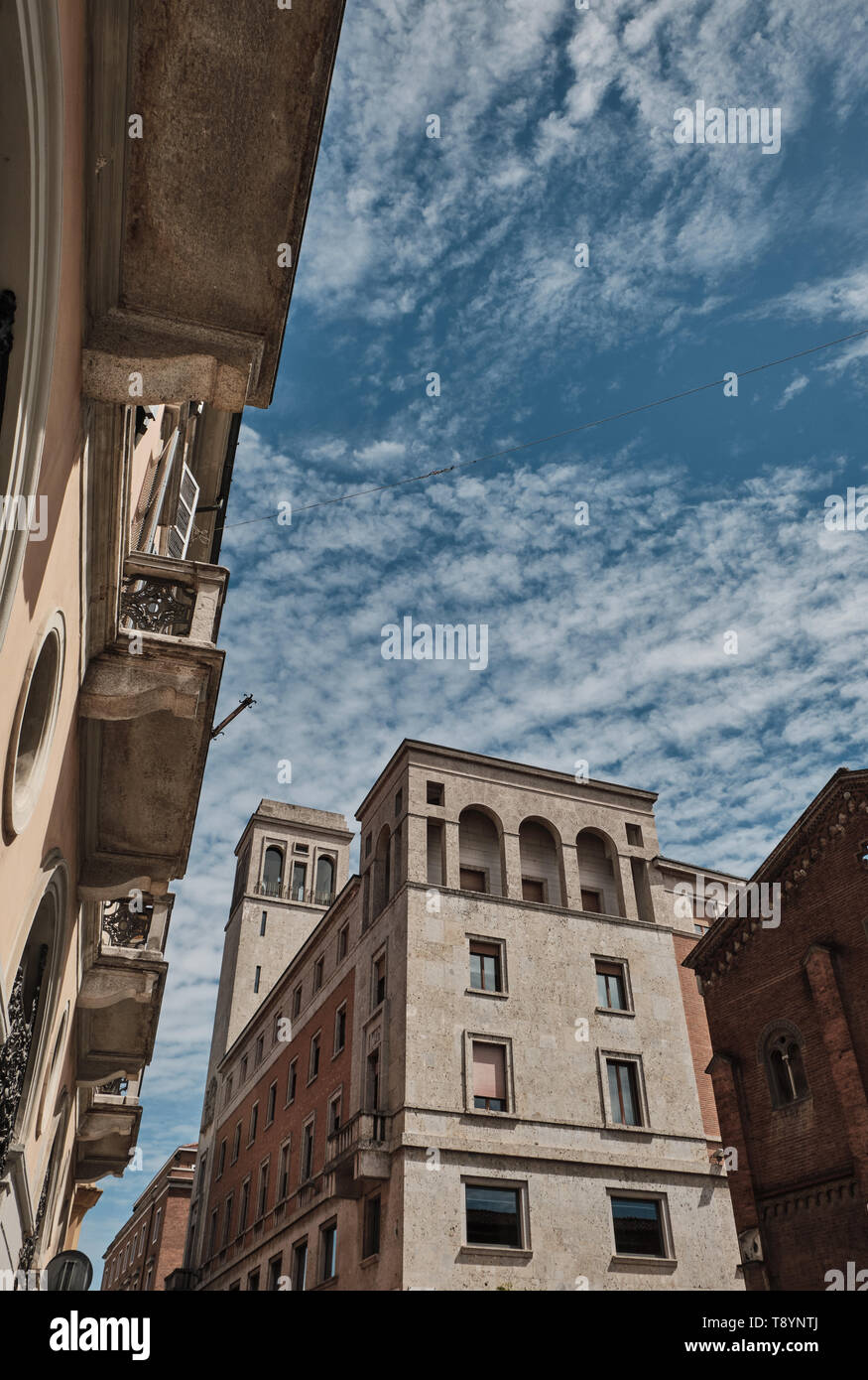 old buildings in the center of Piacenza - Fascist architecture - emilia ...