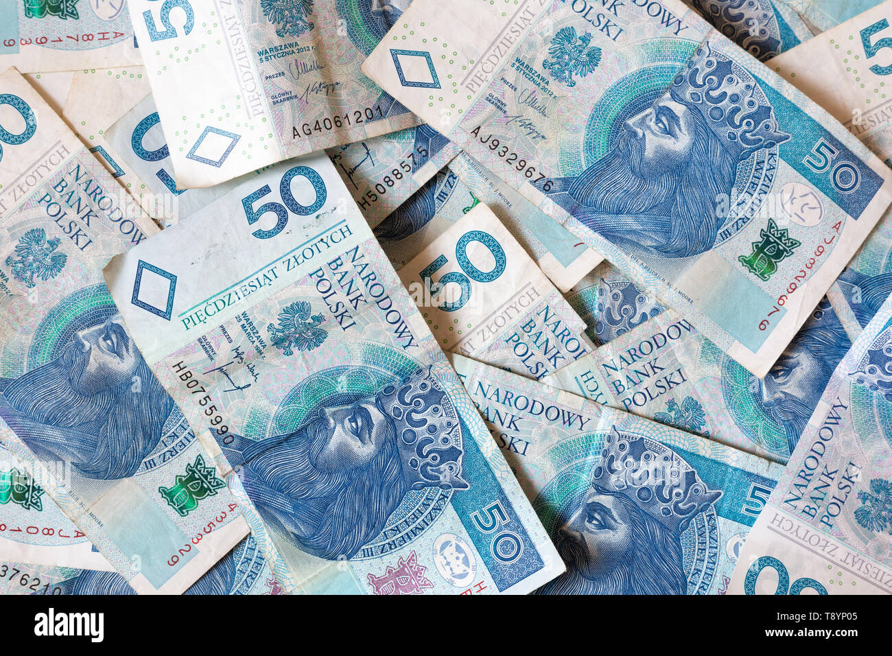 Polish banknotes 50 zloty business background Stock Photo - Alamy