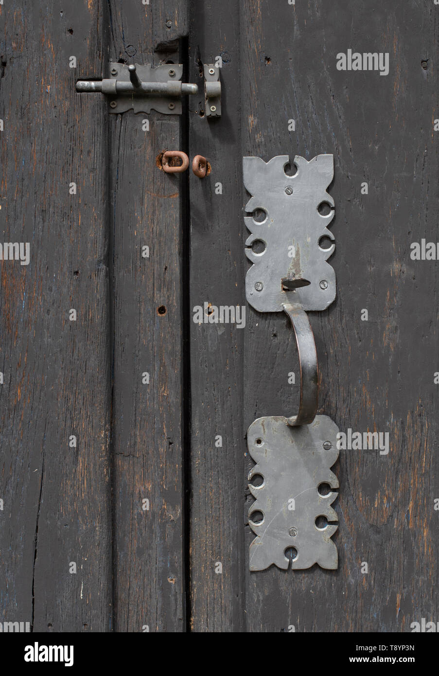 Old wooden door with lock Stock Photo - Alamy
