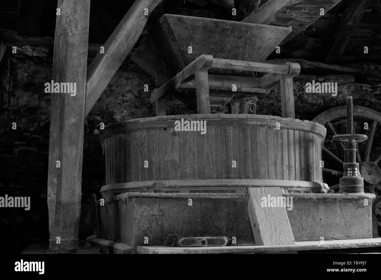 Water wheel flour mill Black and White Stock Photos & Images - Alamy