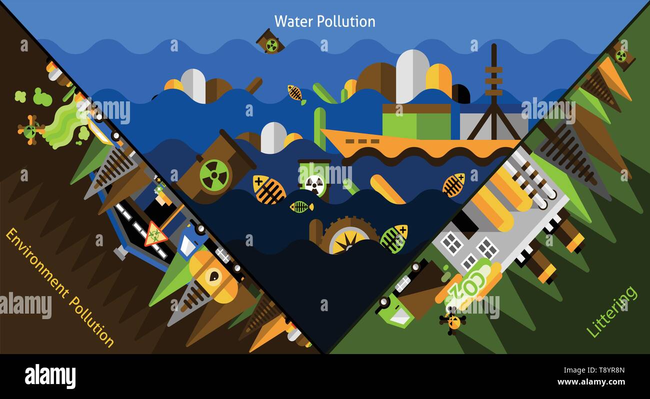Environment and pollution banners Vector illustrator Stock Vector Image ...