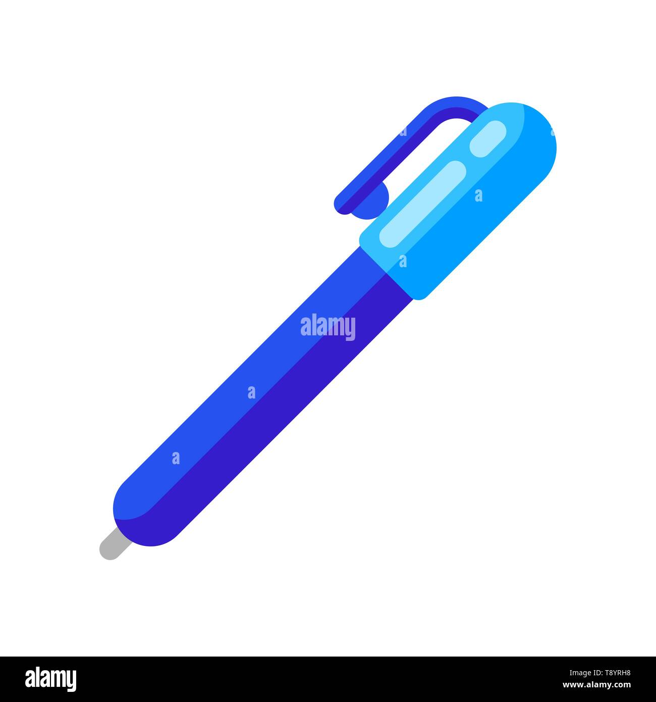 Icon of blue pen in flat style Stock Vector Image & Art - Alamy