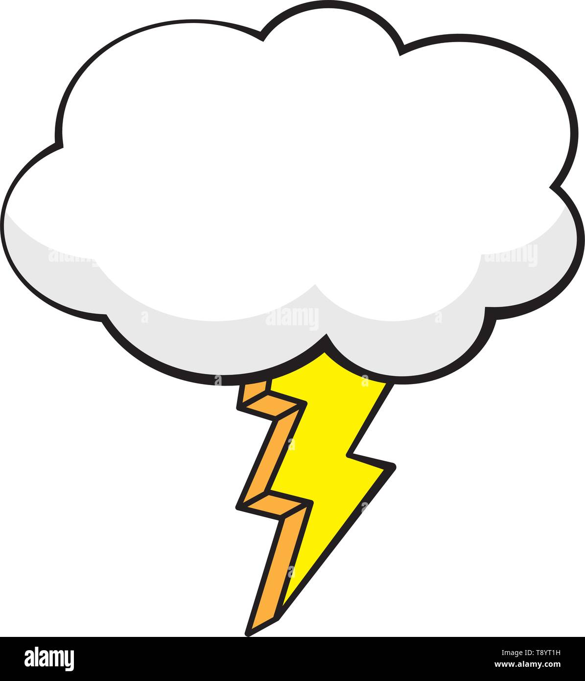 cloud with lightning bolts pop art comic cartoon vector illustration ...