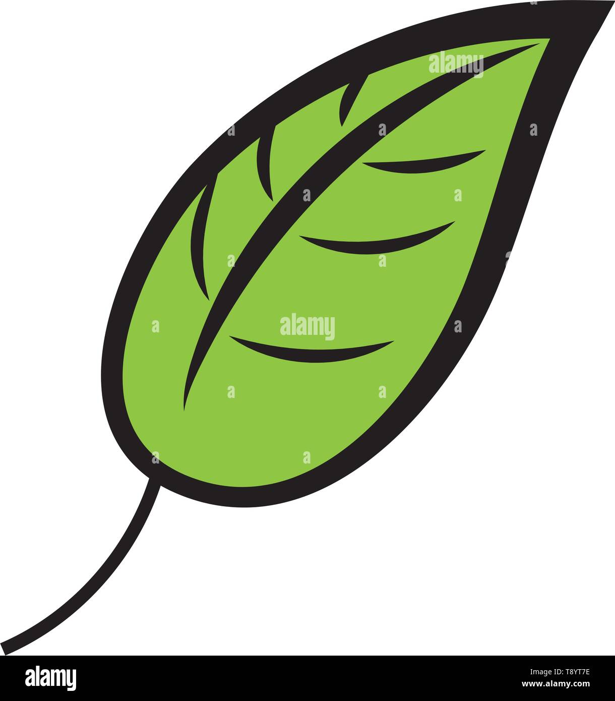 green leaf pop art comic cartoon vector illustration Stock Vector Image ...