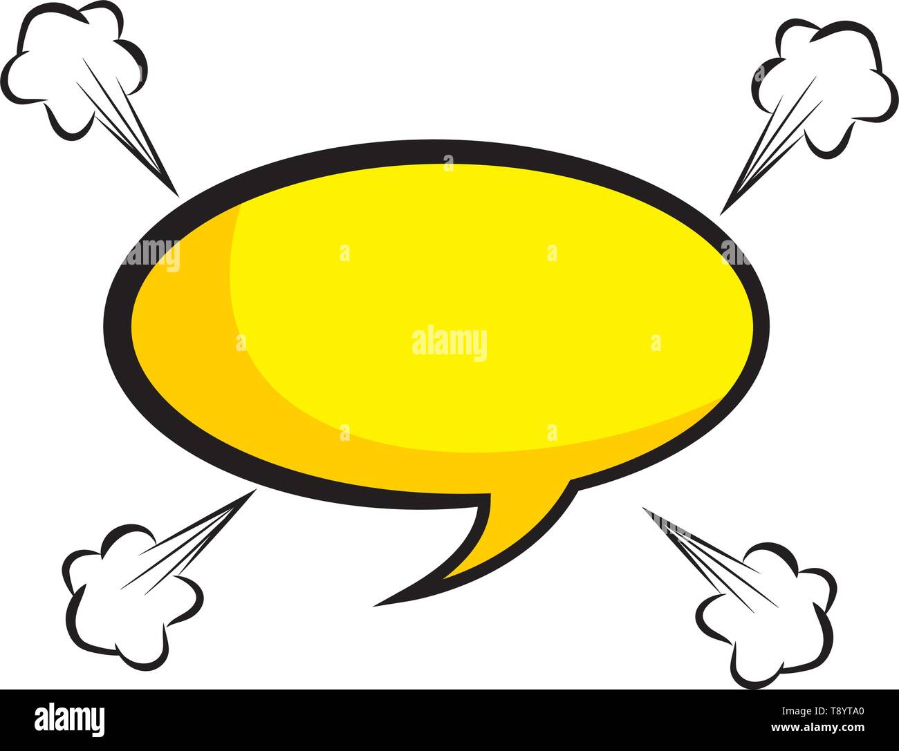 yellow explosion speech bubbles pop art comic cartoon vector ...