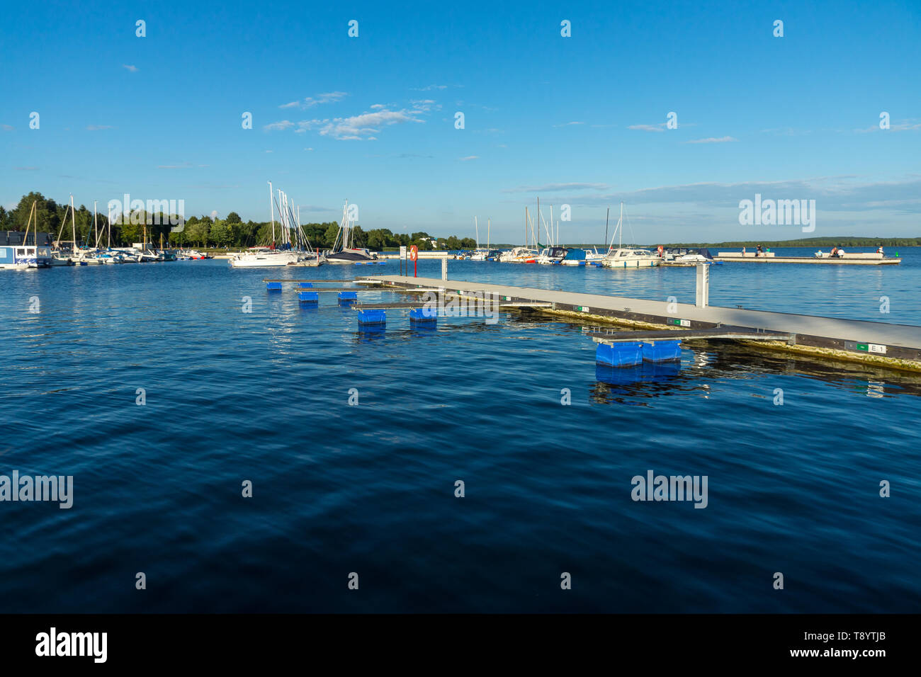 SENFTENBERG (BRANDENBURG), GERMANY - JULY 07, 2014: The Sailing harbour ...