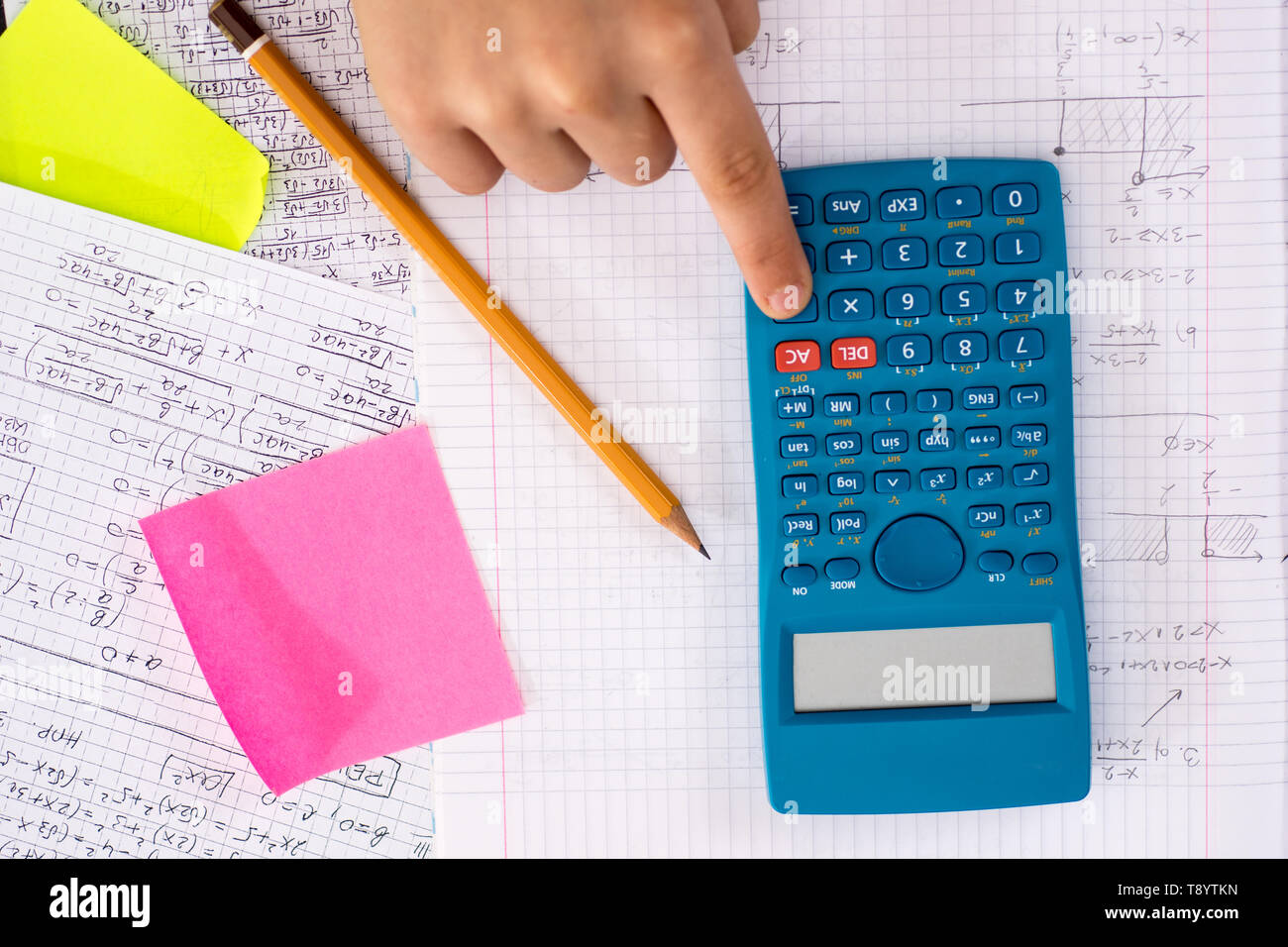 Scientific Calculator in the Action Hands During Mathematical Lesson ...