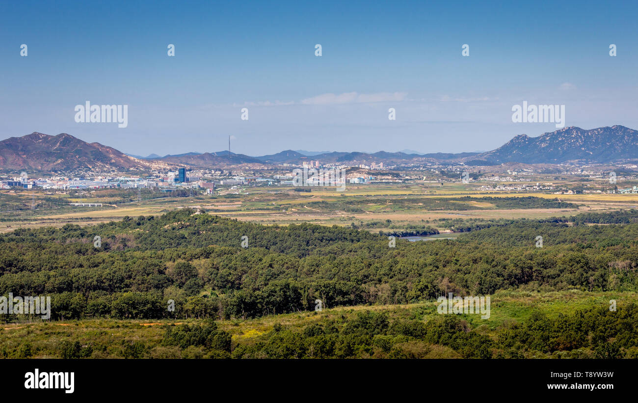 View from the Dora observatory towards North Korea and the Kaesong ...