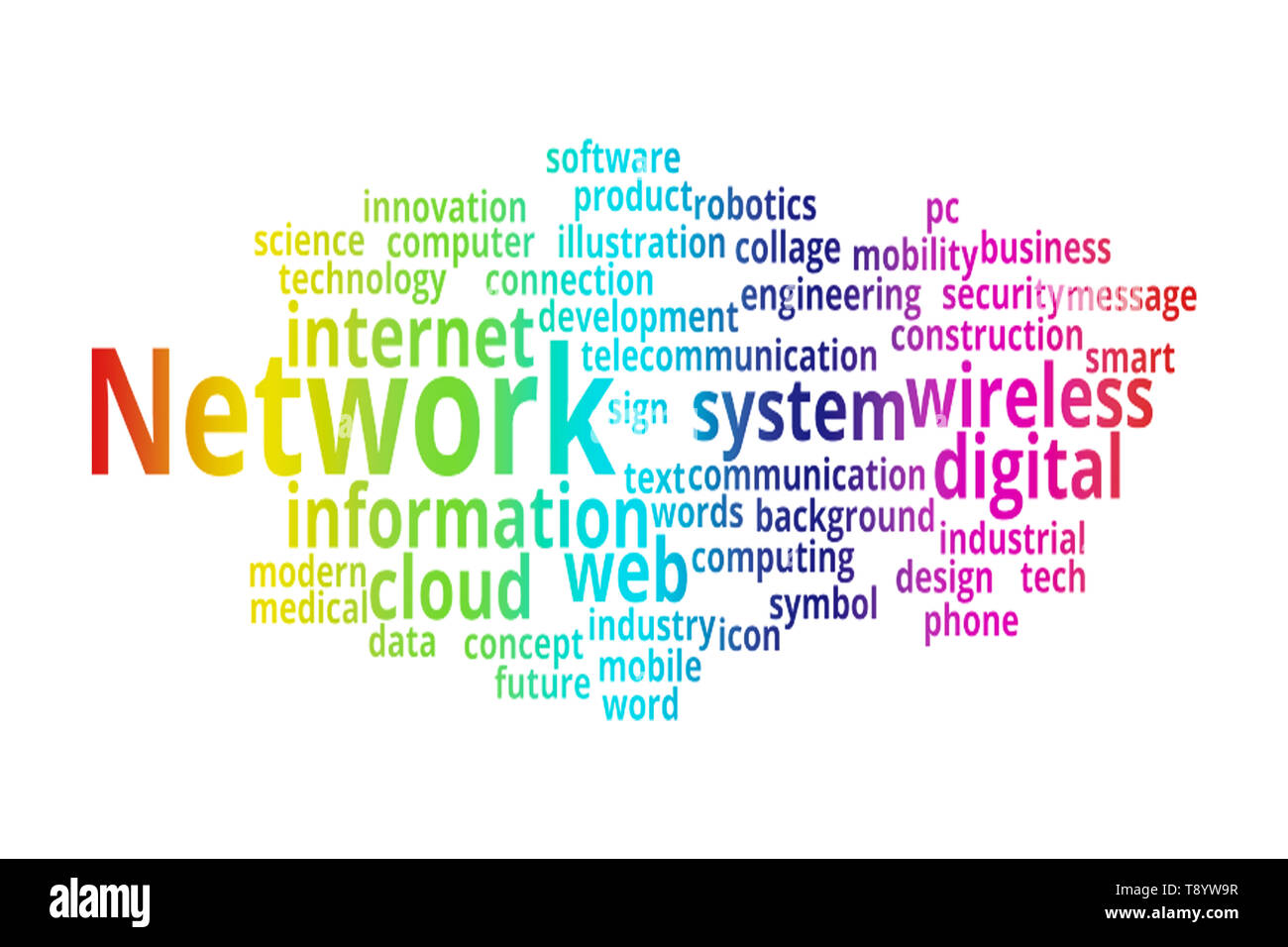 NETWORK word cloud collage. Business and Technology concept Stock Photo ...