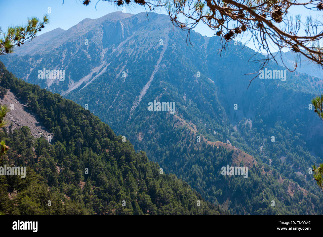 Summer natural views and landscape of the Samaria Gorge. Crete. Greece ...
