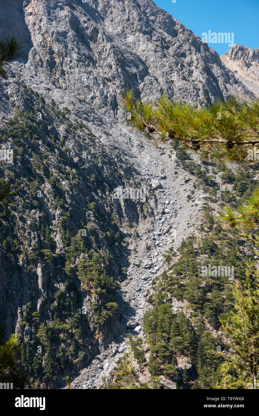 Summer natural views and landscape of the Samaria Gorge. Crete. Greece ...