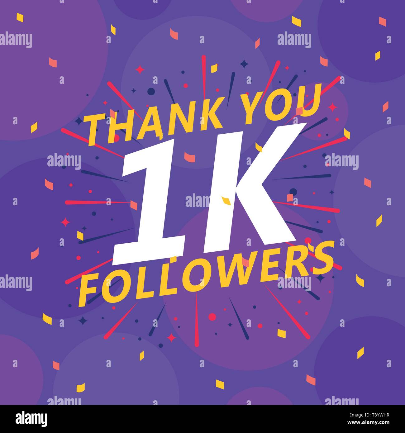 Followers Celebration 10k social sites post template Vector illustrator ...