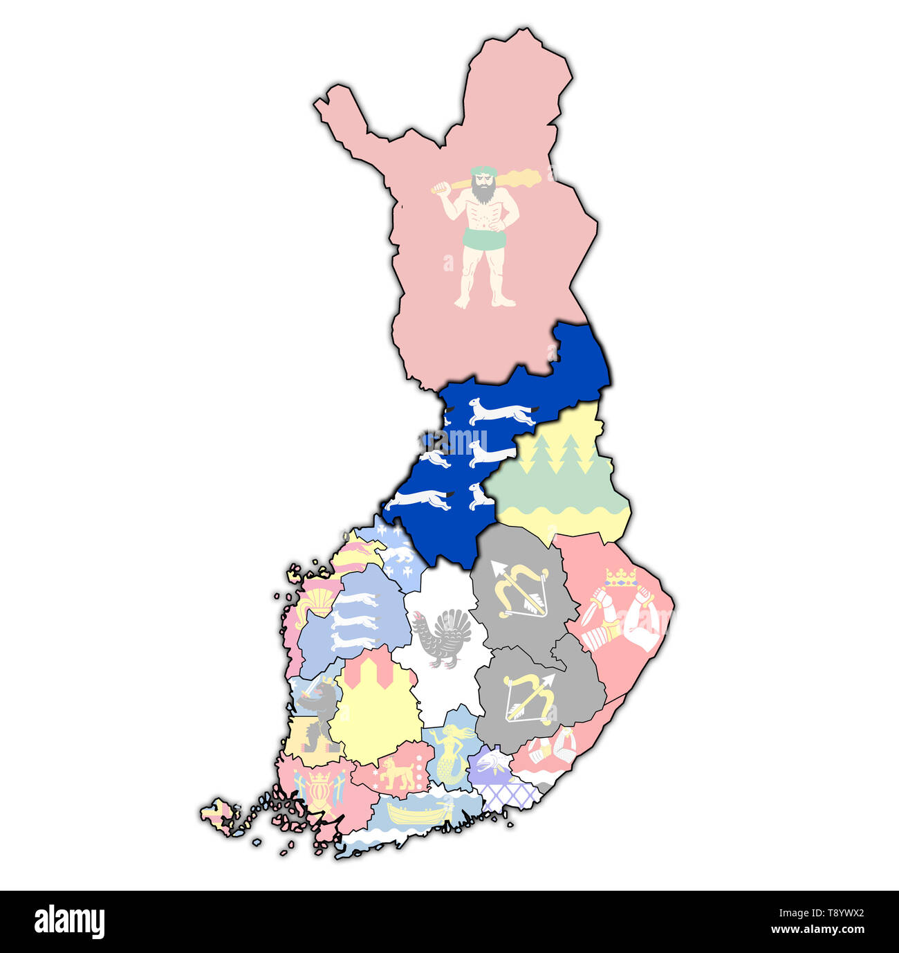 territory of Northern Ostrobothnia region on map of administrative ...