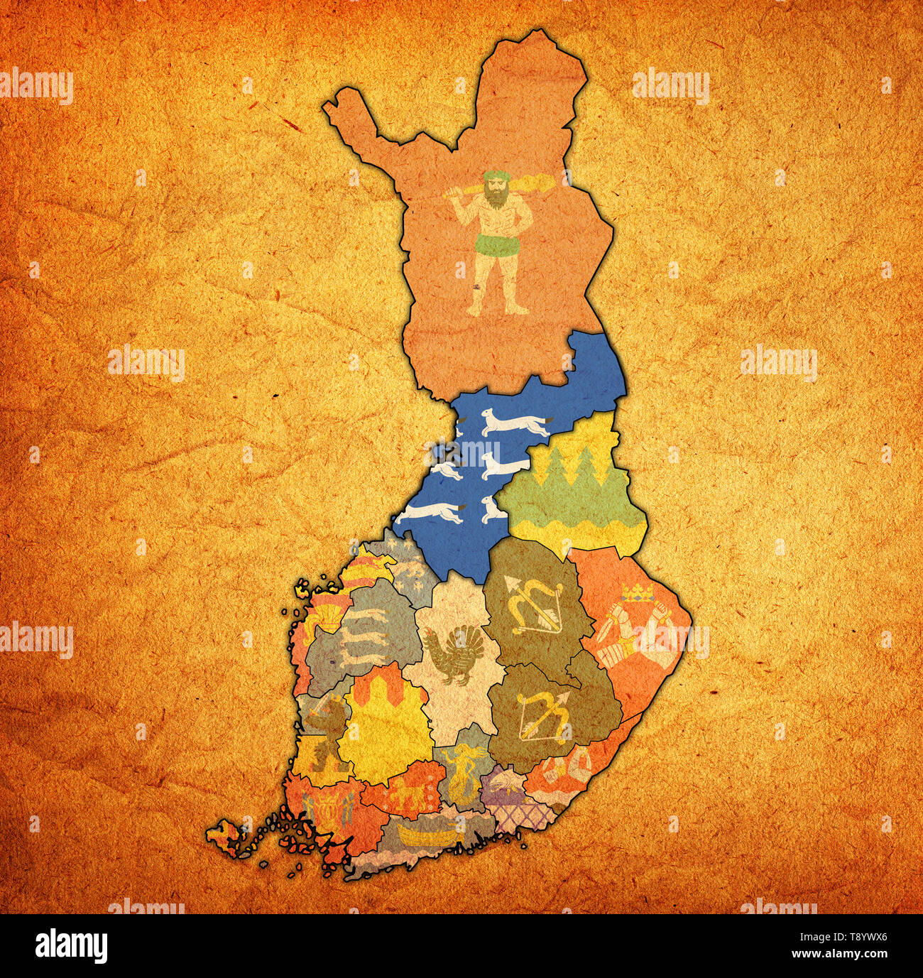 territory of Northern Ostrobothnia region on map of administrative ...