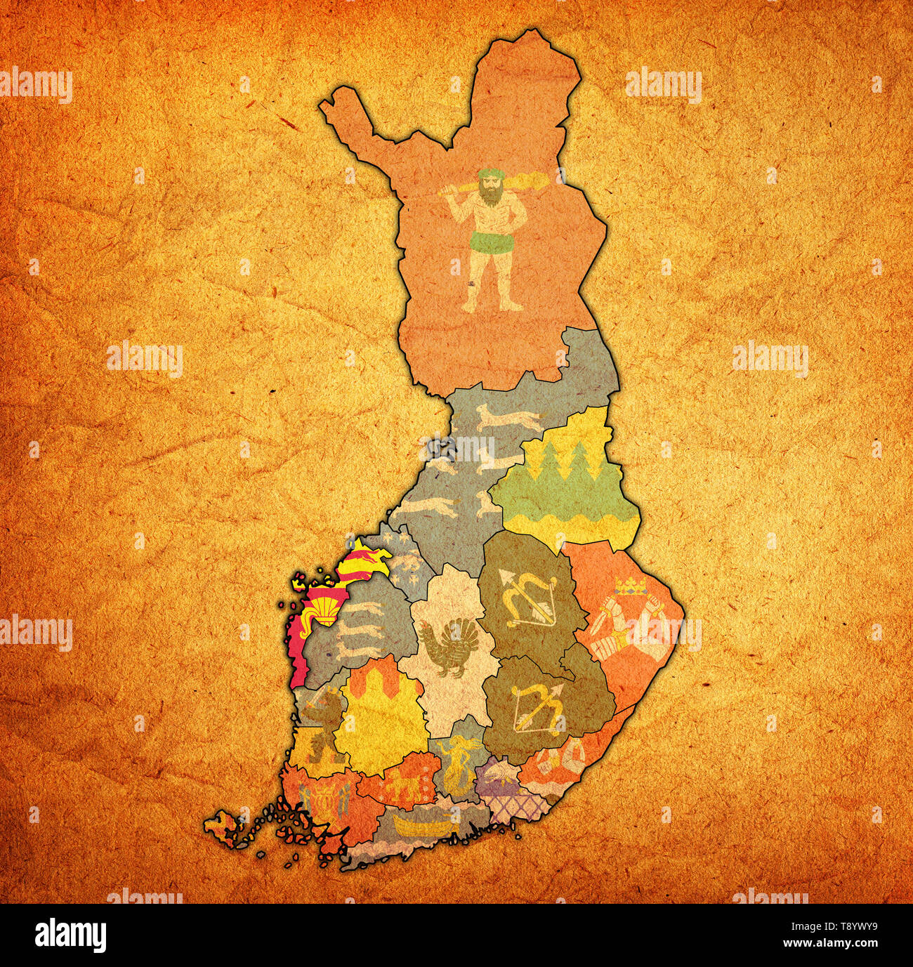 territory of Ostrobothnia region on map of administrative divisions of ...