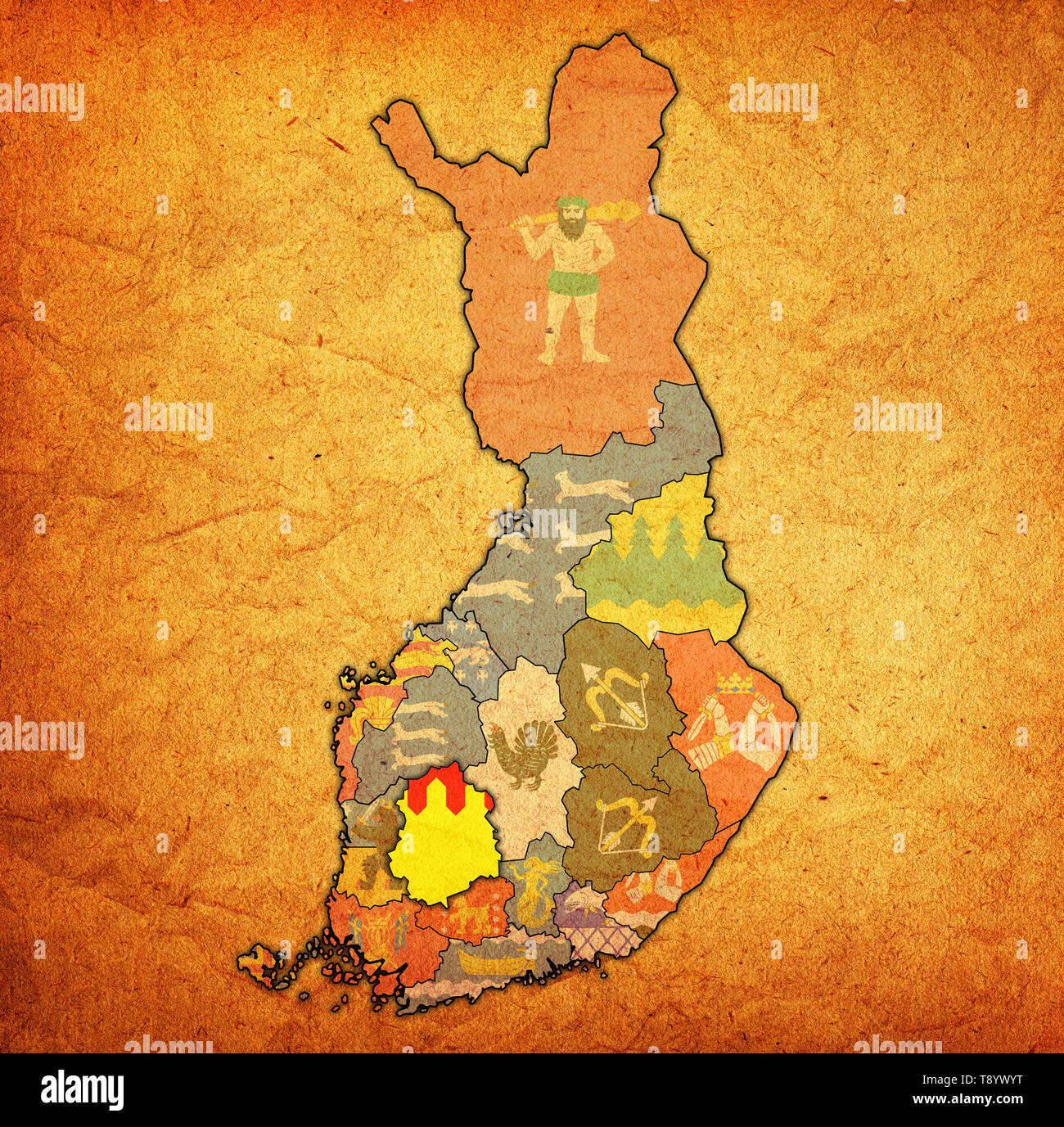 territory of Pirkanmaa region on map of administrative divisions of ...