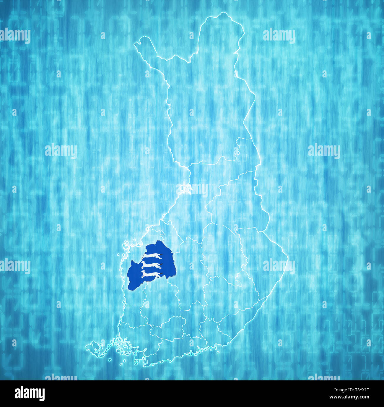 territory of Southern Ostrobothnia region on map of administrative ...