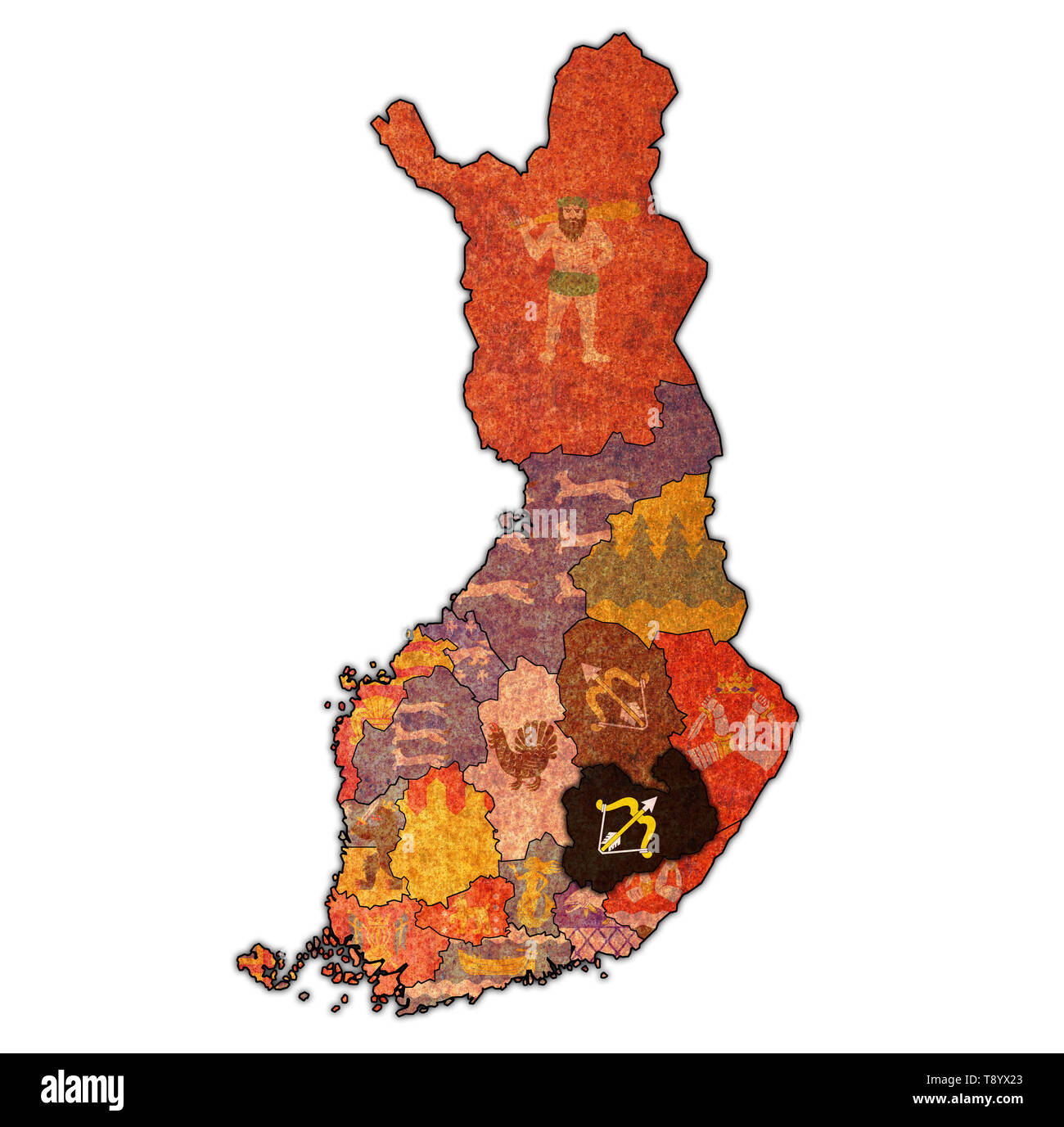 territory of Southern Savonia region on map of administrative divisions ...
