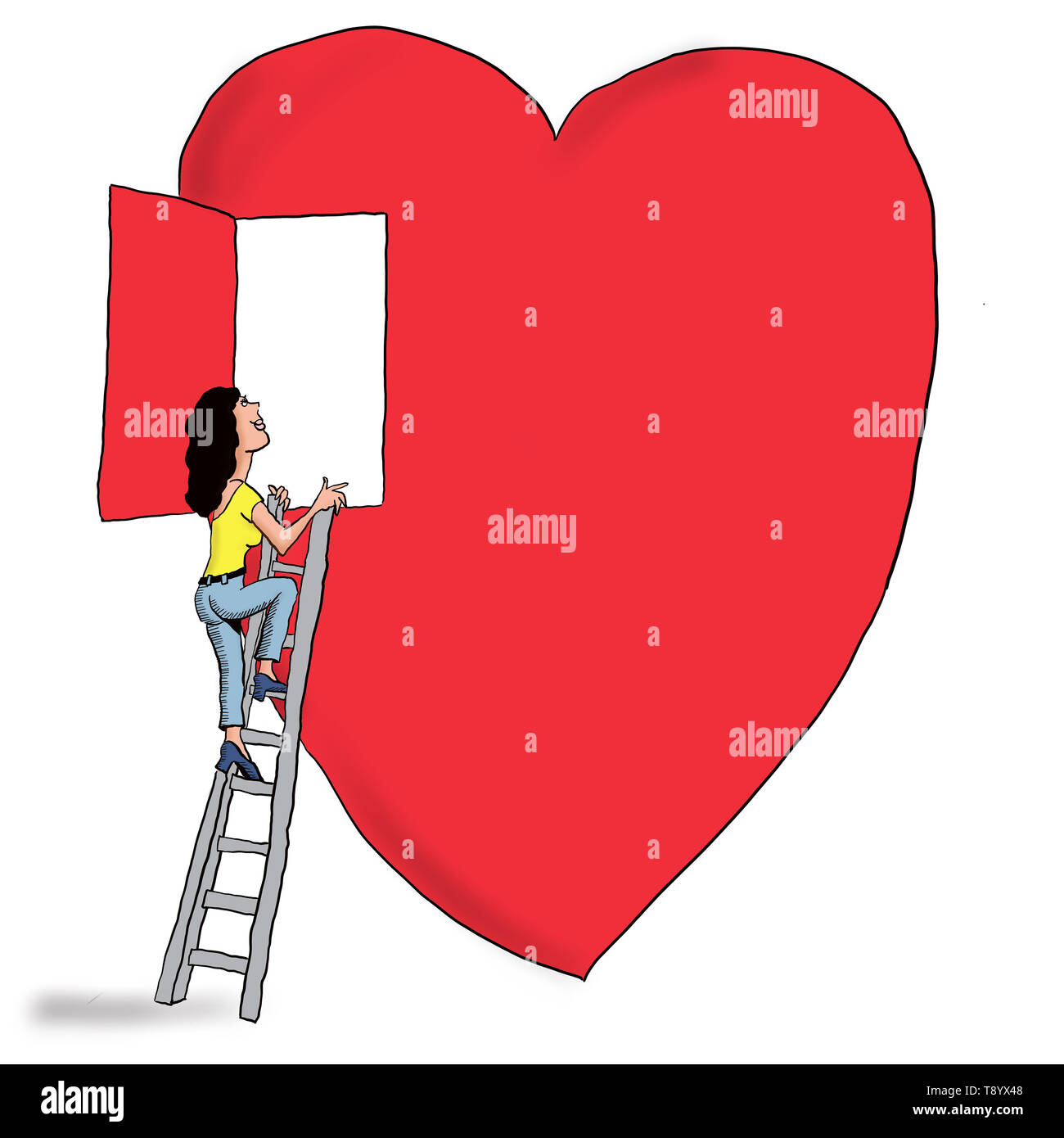 Man about to enter heart Stock Photo - Alamy