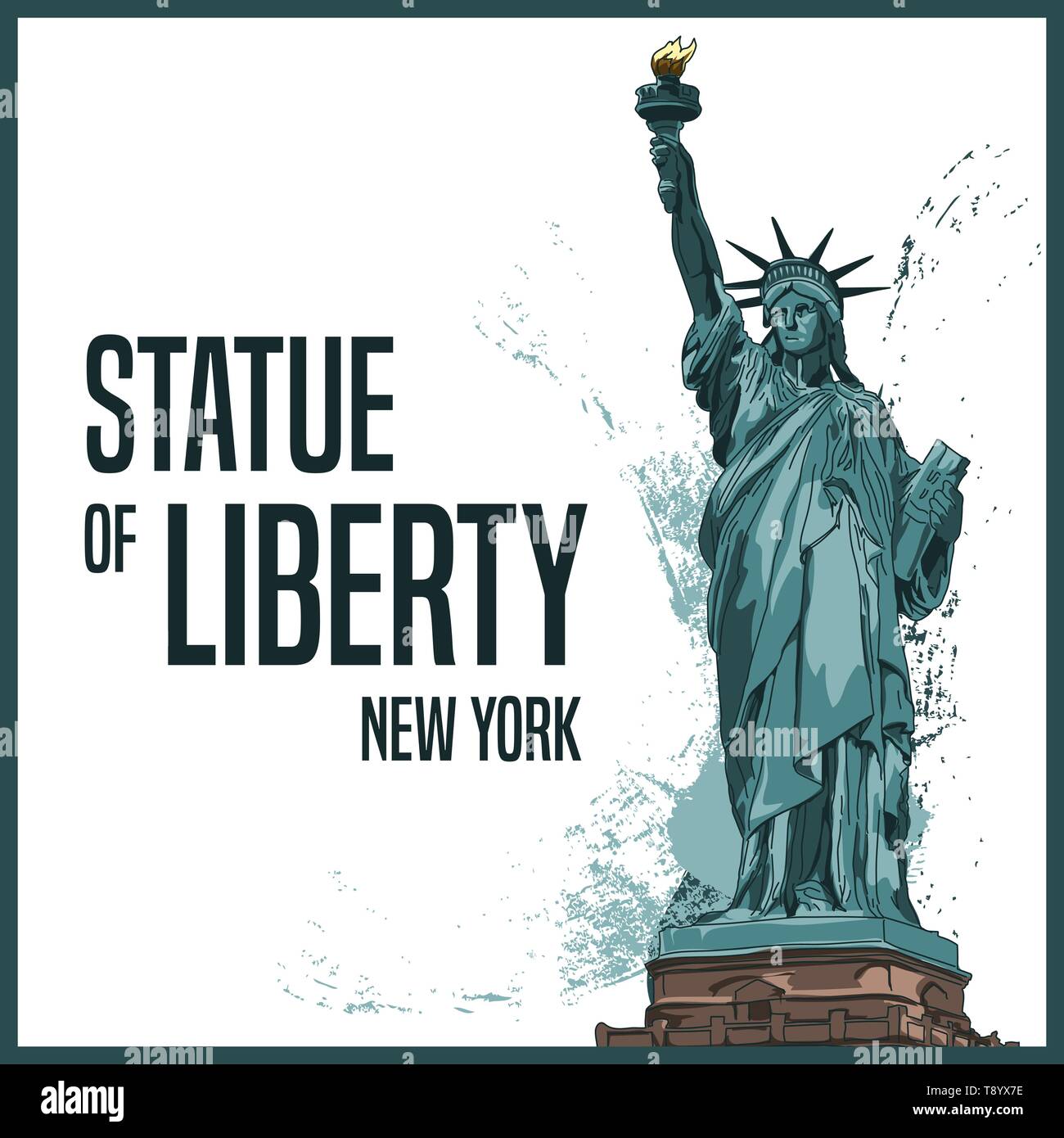 Statue of Liberty, New York, United States of America. Vector ...