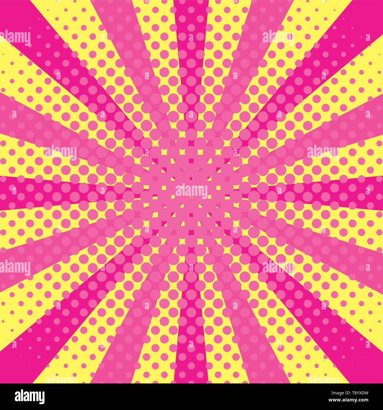 rays with dots background pop art comic cartoon vector illustration ...