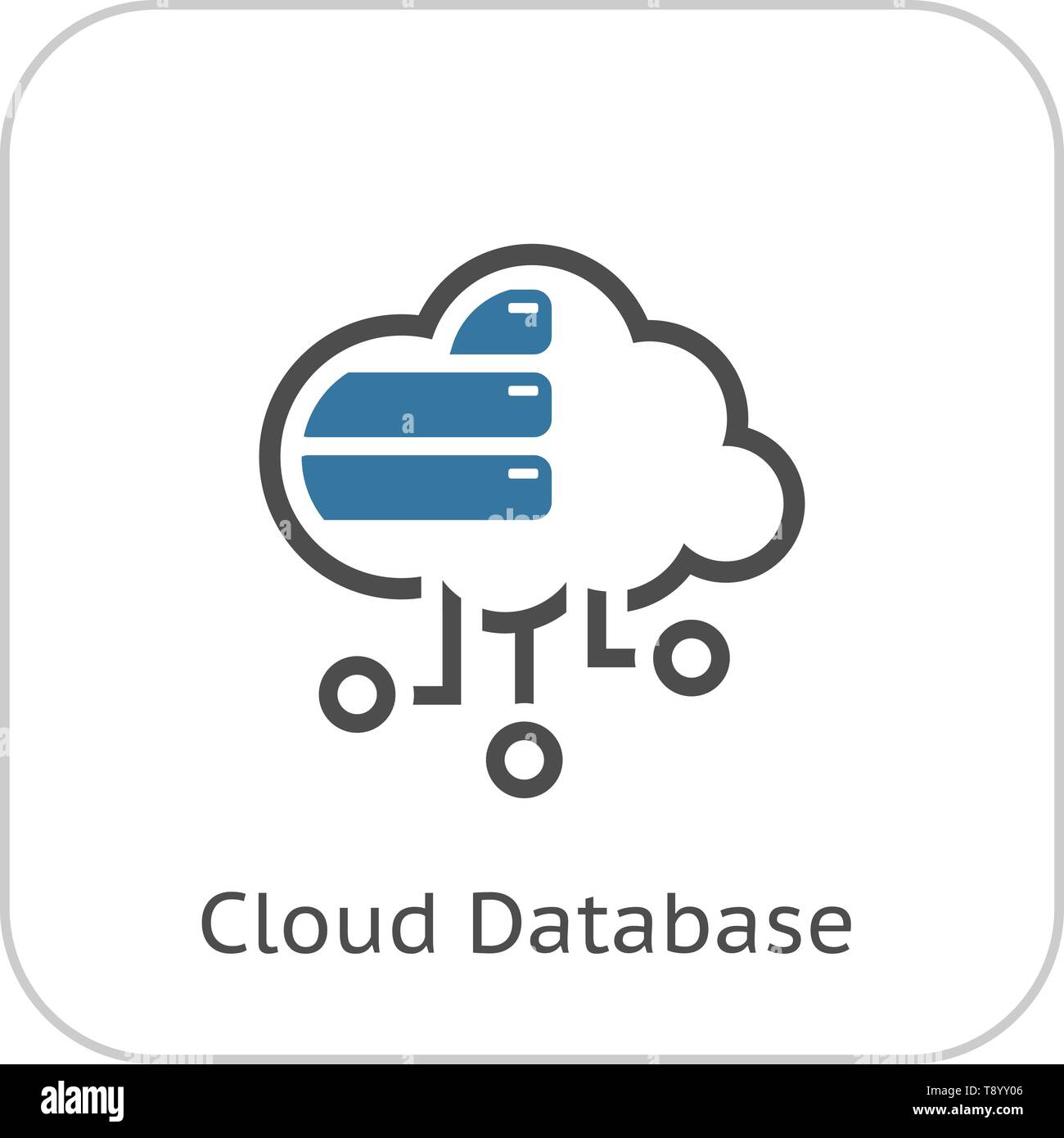 Simple Cloud Database Vector Line Icon with storage devices Stock Vector Image & Art - Alamy