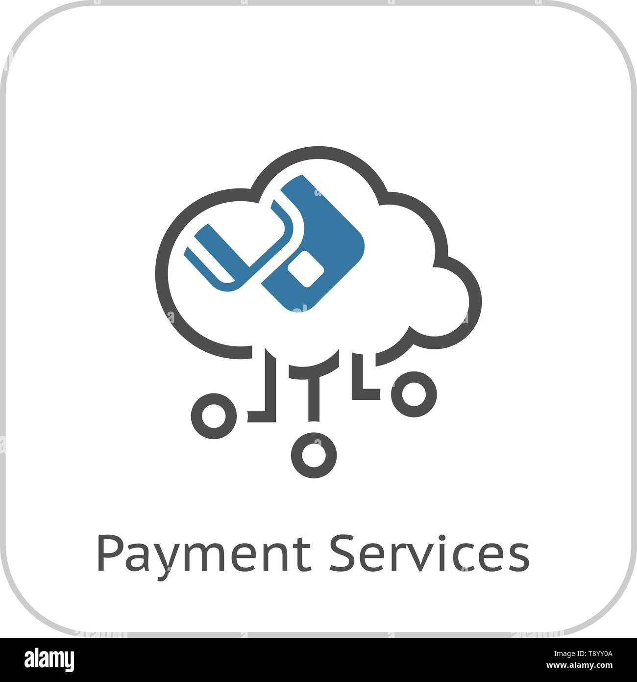 Simple Payment Services Vector Line Icon with two credit cards Stock ...