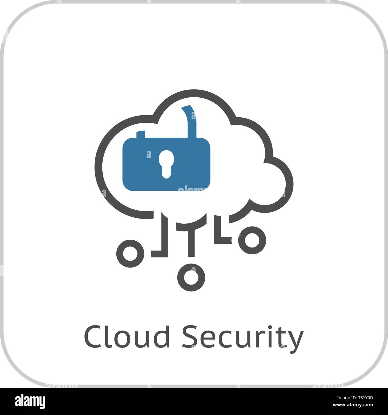 Simple Cloud Security Vector Line Icon with Pad Lock Stock Vector Image & Art - Alamy