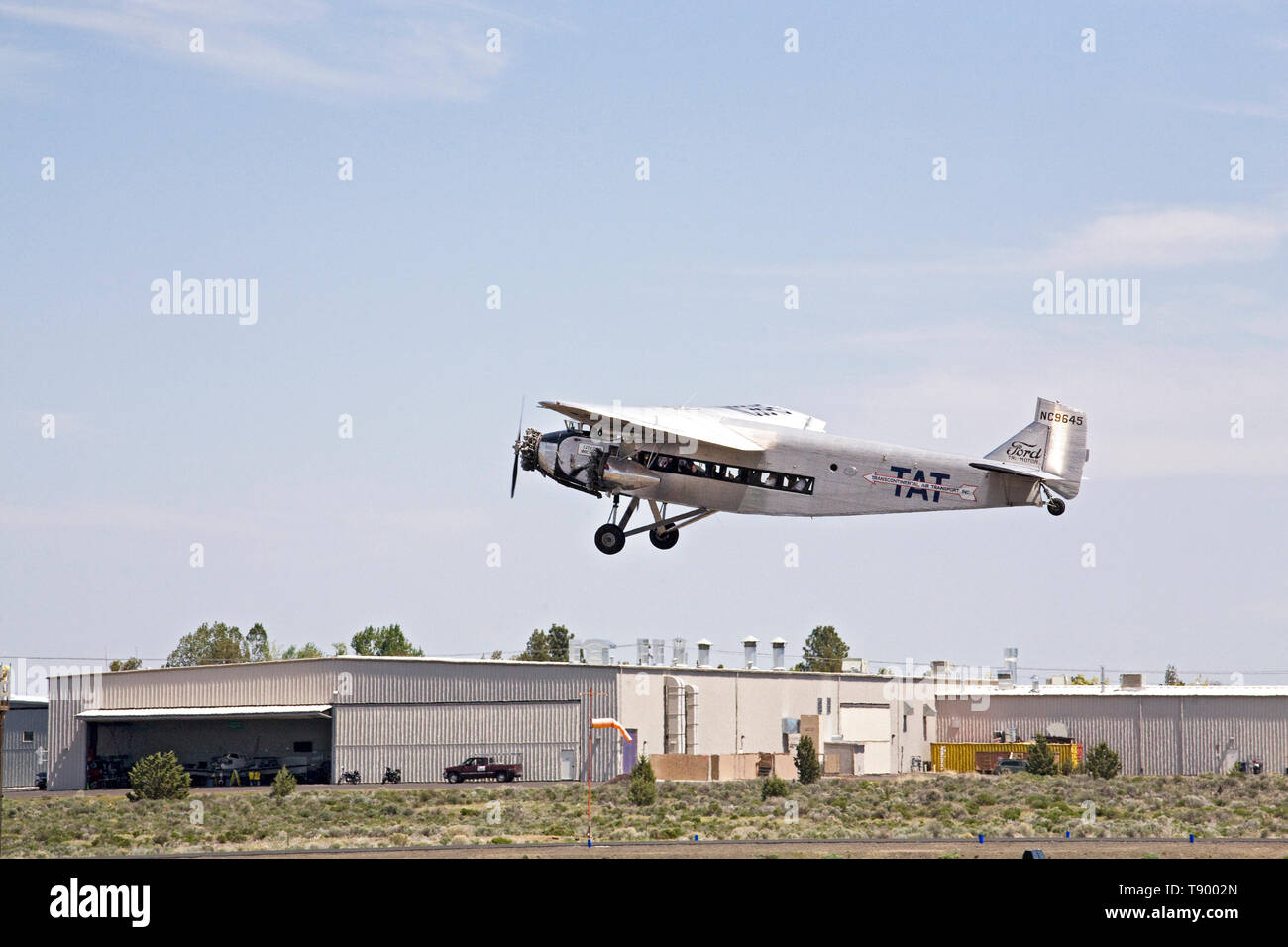 A 1928 Ford Tri-Motor 5-AT-B airplane, powered by three Pratt & Whitney ...