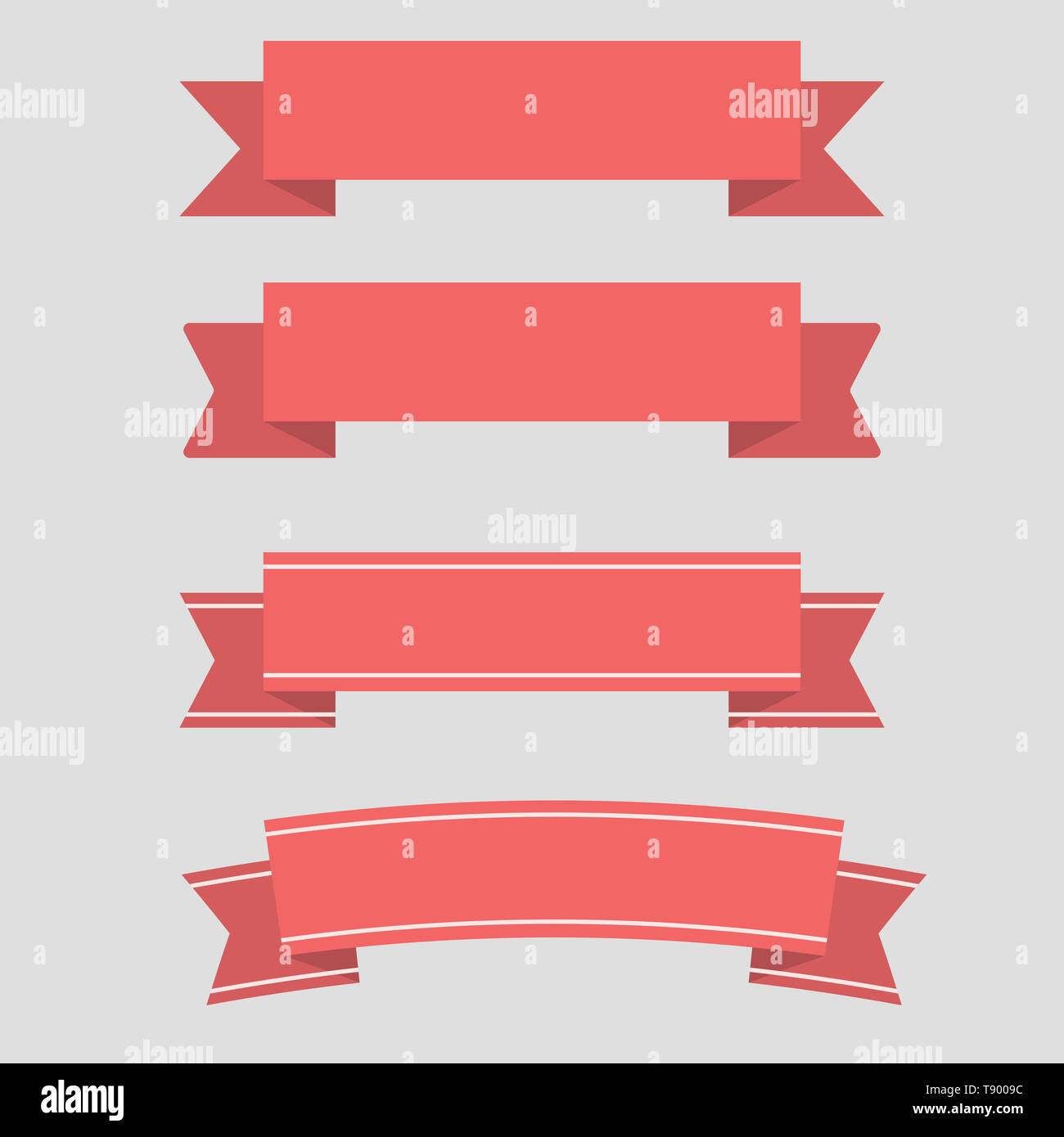 Collection of ribbons on white background vector illustration Stock ...