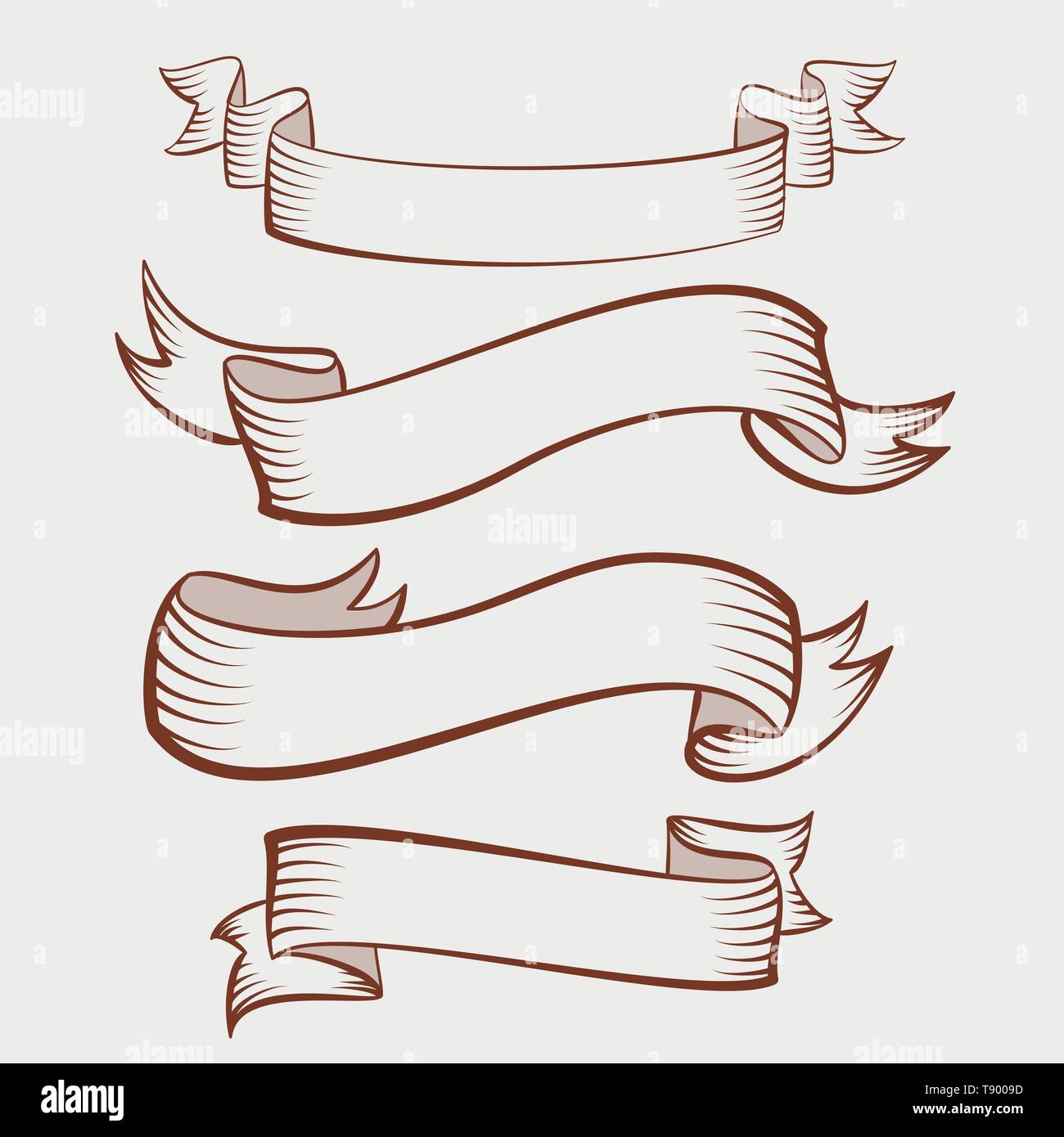 Collection of ribbons on white background vector illustration Stock ...
