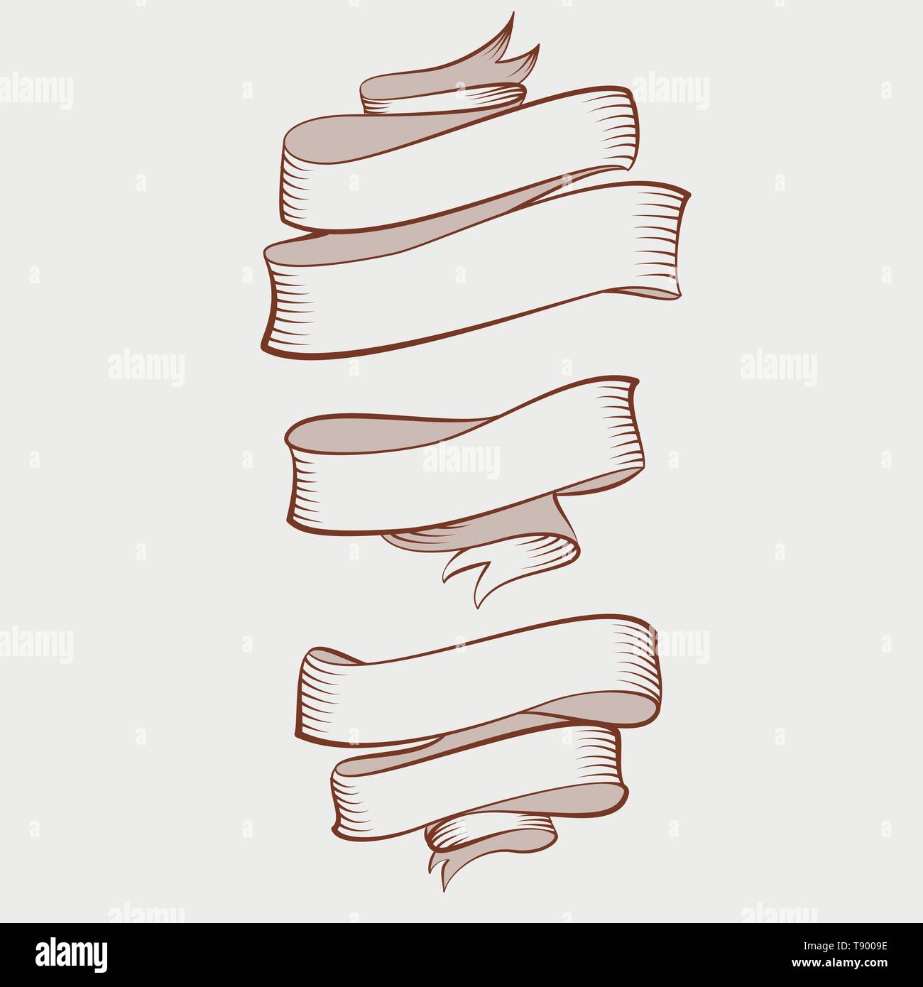 Collection of ribbons on white background vector illustration Stock ...