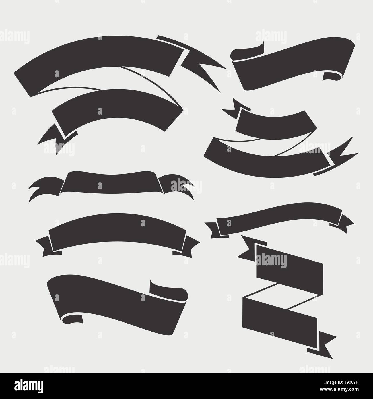 Collection of ribbons on white background vector illustration Stock ...