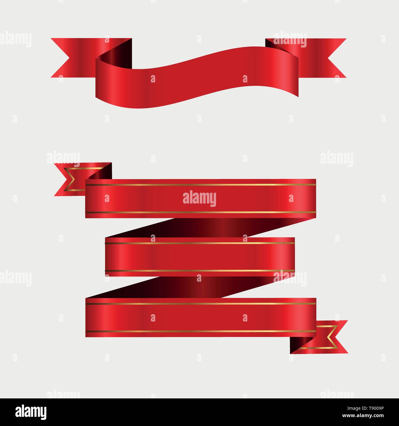 Collection of ribbons on white background vector illustration Stock ...