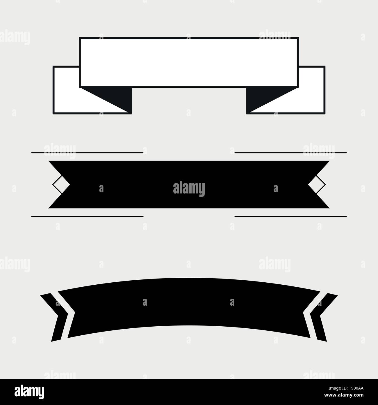 Collection of ribbons on white background vector illustration Stock ...