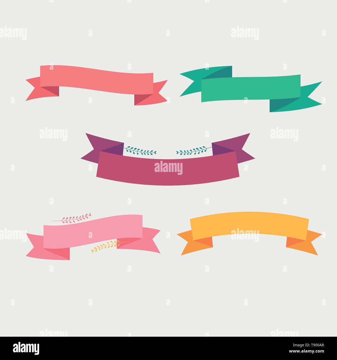 Collection of ribbons on white background vector illustration Stock ...
