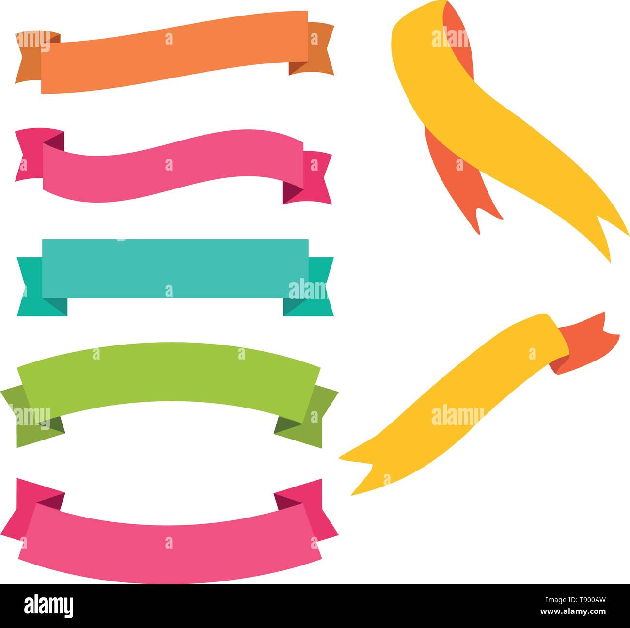 Collection of ribbons on white background vector illustration Stock ...