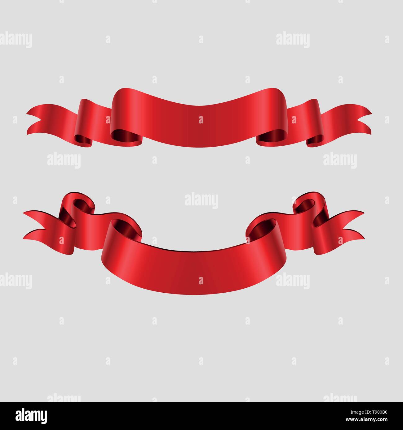 Collection of ribbons on white background vector illustration Stock ...